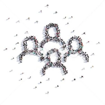 A lot of people form people, business, idea, icon . 3d rendering ...