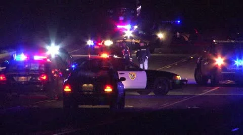 lots of police cars with lights | Stock Video | Pond5