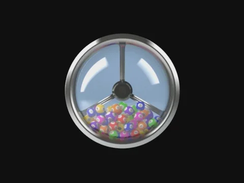 Lottery balls blower spinning animation | Stock Video | Pond5