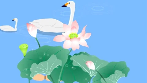 lotus flower background and 2d animation... | Stock Video | Pond5