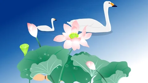 lotus flower background and 2d animation... | Stock Video | Pond5