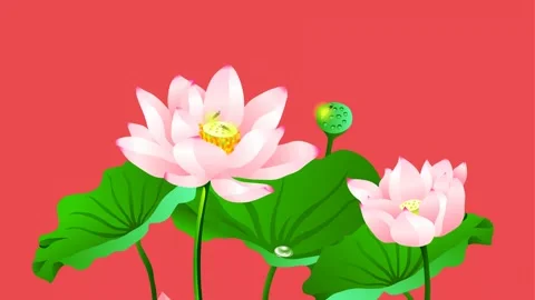 lotus flower background and 2d animation... | Stock Video | Pond5