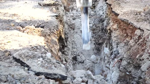 Loud destruction of solid soil rock with... | Stock Video | Pond5