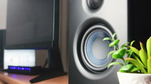 Loud speaker in action: close-up shot of... | Stock Video | Pond5