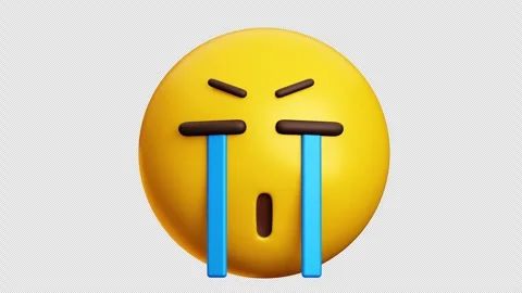 loudly crying face emoji, 3d emoticon an... | Stock Video | Pond5