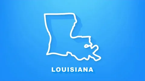 Louisiana state map outline animation. M... | Stock Video | Pond5