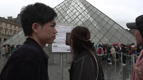 Louvre museum closed again as workers fr... | Stock Video | Pond5