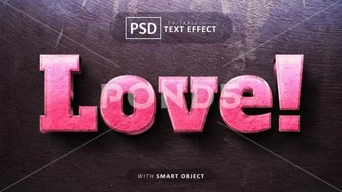 PSD Template: Love 3d text effect editable #234427977