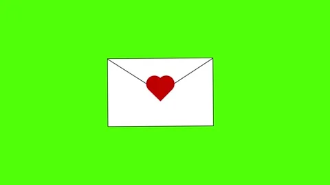 love envelope animated love message comi... | Stock Video | Pond5