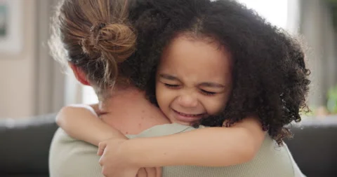Love, face and girl child hugging mother... | Stock Video | Pond5