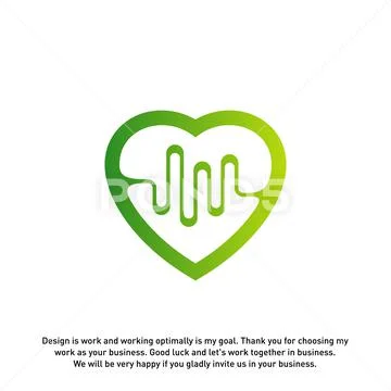 Love Heart with pulse logo vector, elements and symbols, template ...