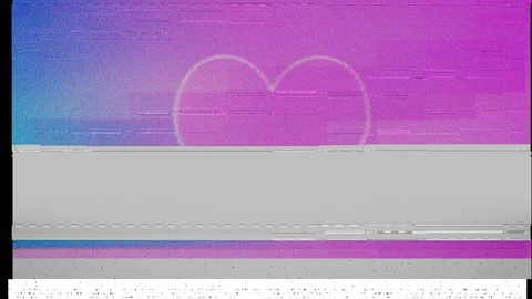 Love heart with VHS static tv - vj loop,... | Stock Video | Pond5
