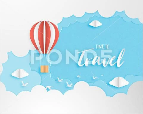 Love to travel banner, poster, invitation card concept. ~ Clip Art ...