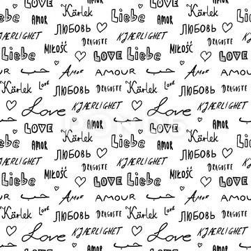 Love words background - seamless texture with love word in various ...