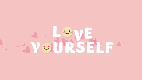 Love yourself. Text animation. Icon. Hea... | Stock Video | Pond5