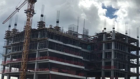Low angle of building under construction... | Stock Video | Pond5