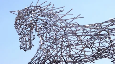 Low angle of the head and torso of a gia... | Stock Video | Pond5