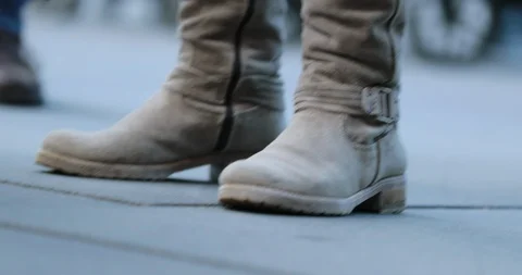 Low-angle Legs of Crowd People Walking o... | Stock Video | Pond5