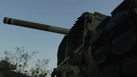 Low Angle Looking Up at Tank Turret with... | Stock Video | Pond5