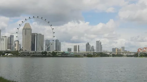 Low angle panoramic view of Singapore ci... | Stock Video | Pond5