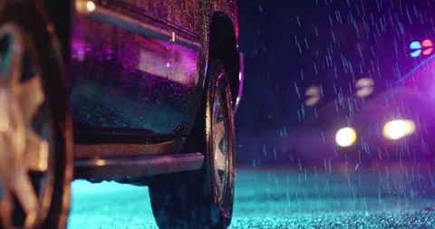 Low angle, Police Car pulling up behind ... | Stock Video | Pond5