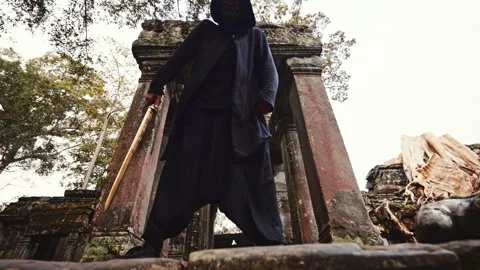 Low Angle Shot Of Demon With A Sword | Stock Video | Pond5