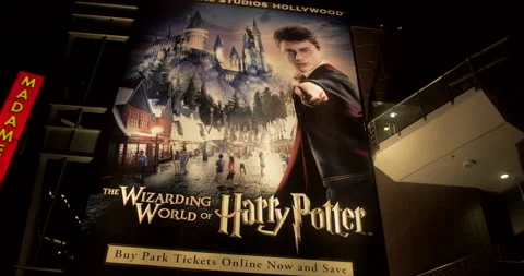 Low angle shot of Harry Potter poster in... | Stock Video | Pond5