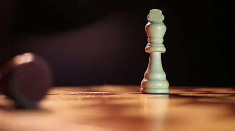 Low angle shot of the king chess pieces ... | Stock Video | Pond5