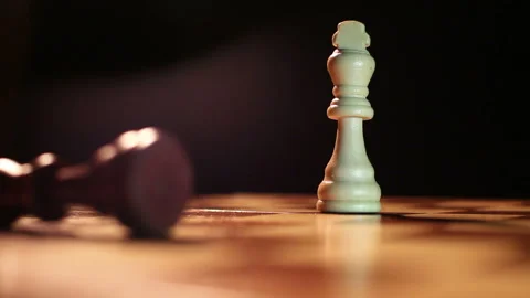 Low angle shot of the king chess pieces ... | Stock Video | Pond5