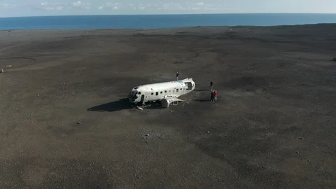 Low angle shot of plane crash site, back... | Stock Video | Pond5