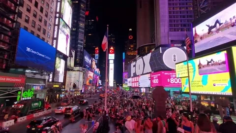 Low angle shot of Times Square street wi... | Stock Video | Pond5