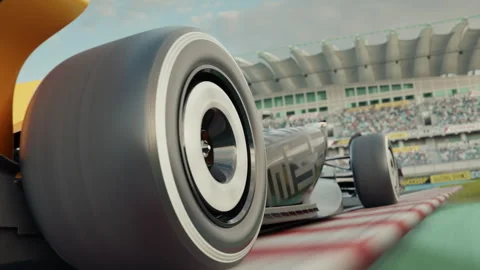 Low angle side view of a generic race ca... | Stock Video | Pond5