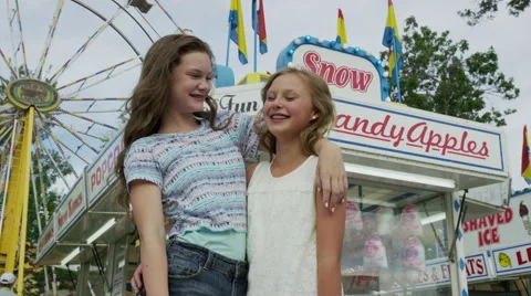 Low angle slow motion medium shot of gir... | Stock Video | Pond5