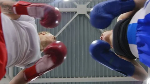 Low Angle of Two Female Boxers Giving Fi... | Stock Video | Pond5