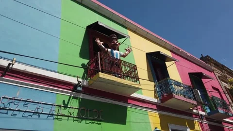 Low angle view of Lionel Messi statue, f... | Stock Video | Pond5