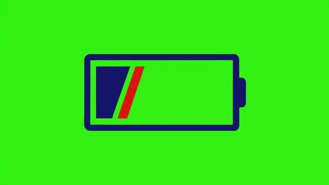 Low battery icon green screen | Stock Video | Pond5