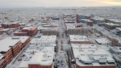 Low drone shot moving forward of Boulder... | Stock Video | Pond5