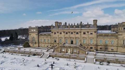 Low front view of Harewood House in Leed... | Stock Video | Pond5