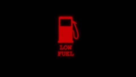 Low fuel symbol icon animation on a blac... | Stock Video | Pond5