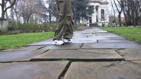 Low-ground view of feet of young woman d... | Stock Video | Pond5