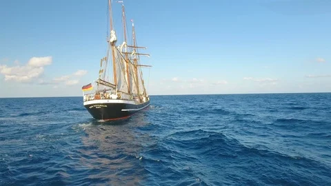 Low Orbiting Pirate Ship In The Caribbea... | Stock Video | Pond5