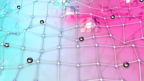 Low poly 3D surface with flying grid or ... | Stock Video | Pond5