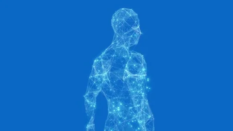 Low poly body motion animation on blue b... | Stock Video | Pond5