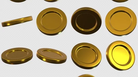 Low Poly Golden Coins Falling on a Trans... | Stock Video | Pond5