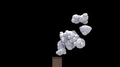 Low Poly smoke 3d animation. | Stock Video | Pond5