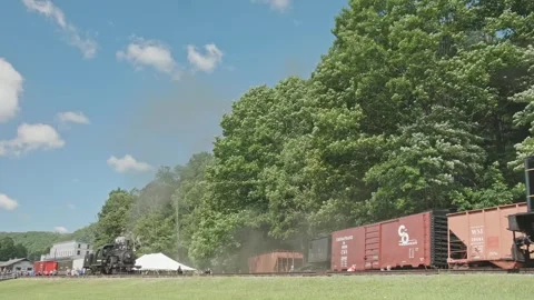 A Low View of a Two Shay Steam Engine, A... | Stock Video | Pond5
