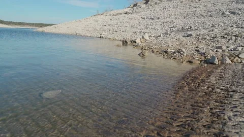 Low water level in lake that provides wa... | Stock Video | Pond5