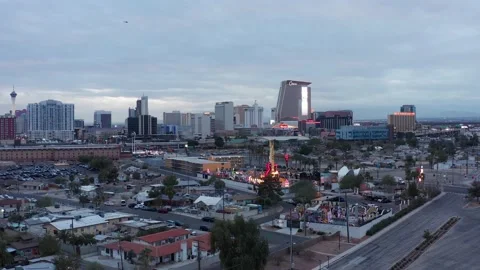 Low wide panning aerial shot of downtown... | Stock Video | Pond5