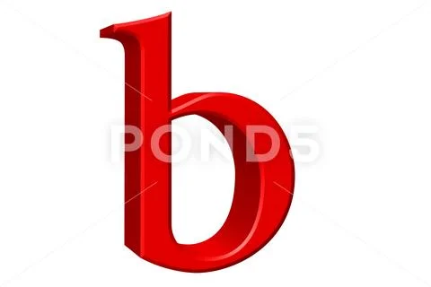 Lowercase letter B, isolated on white, with clipping path, 3D ...