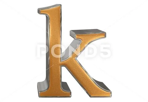 Lowercase letter K, isolated on white, with clipping path, 3D ...